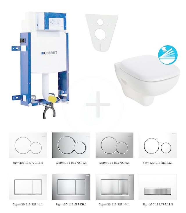 GEBERIT - Kombifix Sada pro závěsné WC 110.302.00.5 NS + klozet a ...