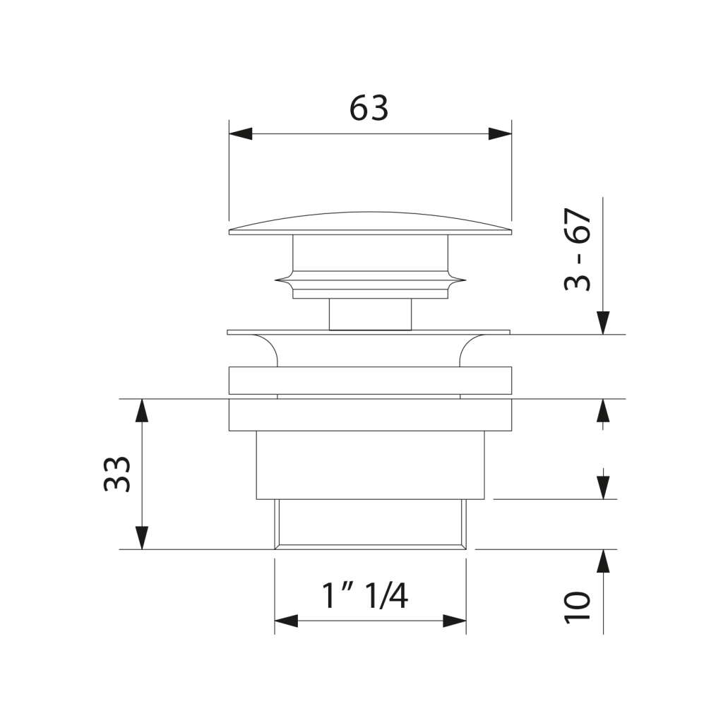 SAPHO - Umývadlová výpust 5/4", click-clack, veľká krytka, bronz ...