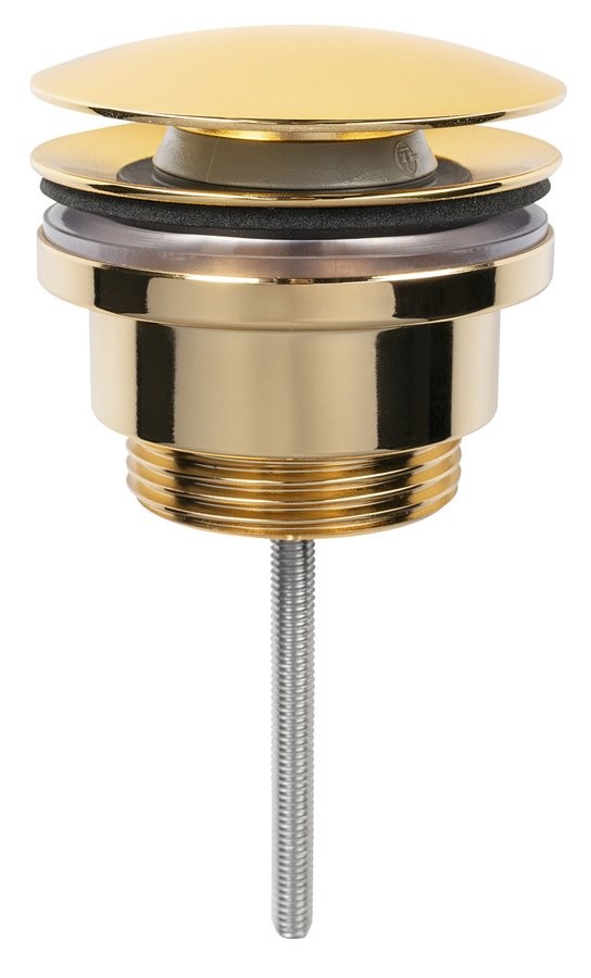 SAPHO - Umývadlová výpust 5/4", click-clack, veľká krytka, zlato ...