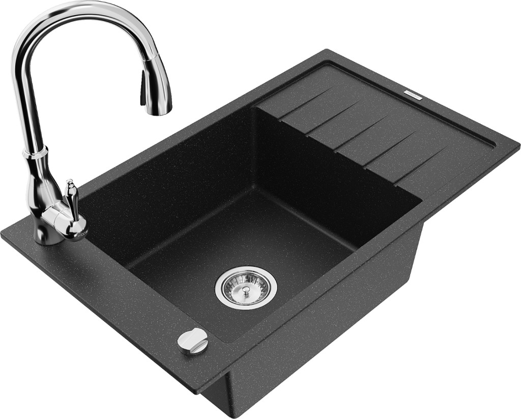 MEXEN/S - Elias Elias granitový drez 1-miska s odkvapkávačom vrátane ...